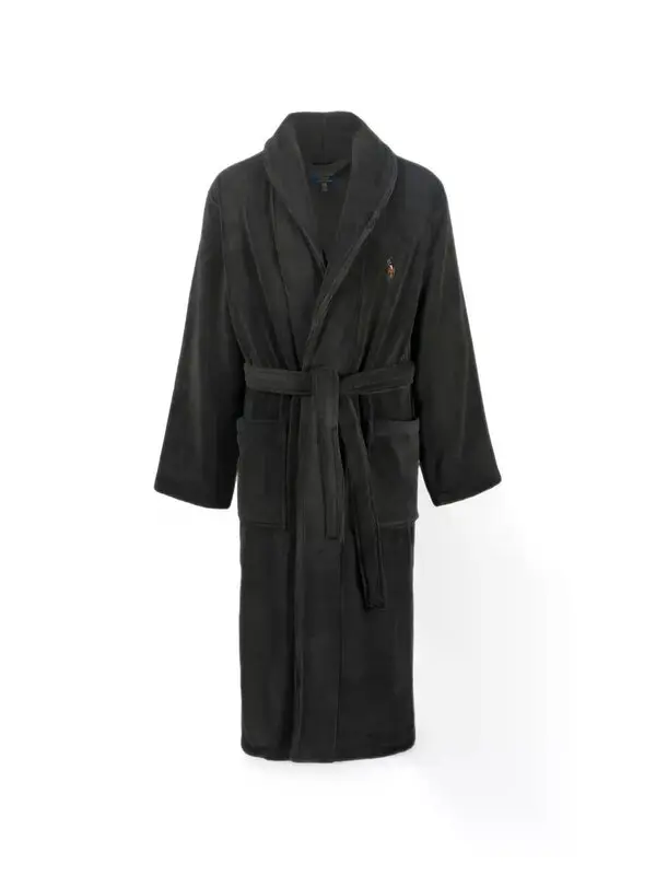 Polo Ralph Lauren Logo-embroidered Belted Bathrobe - Grey