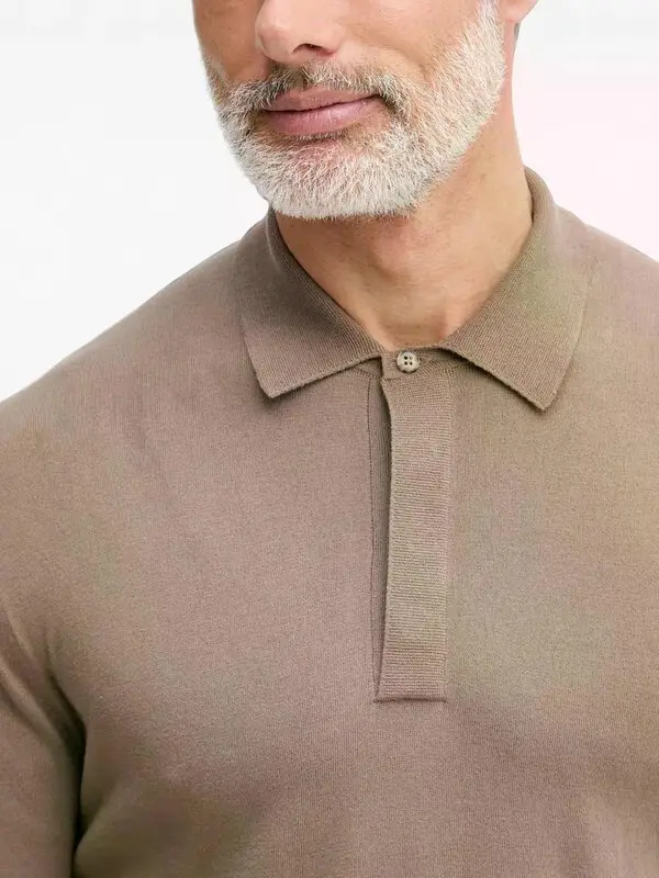 Sisley Polo-collar Long-sleeve Polo Shirt