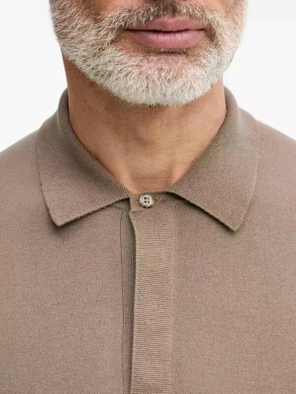 Sisley Polo-collar Long-sleeve Polo Shirt