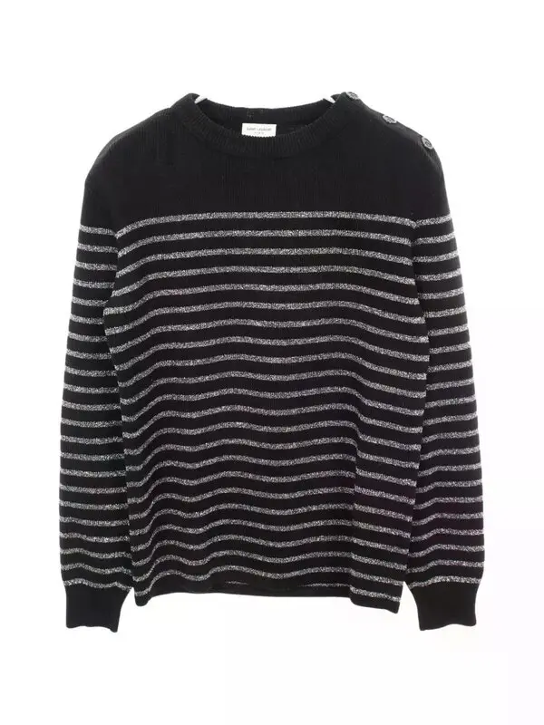 Saint Laurent 2010s Striped Shoulder-button Sweater