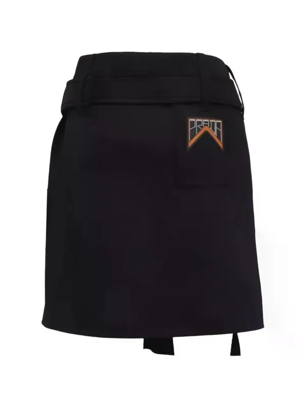 Prada Belted Ruffle-accent Skirt