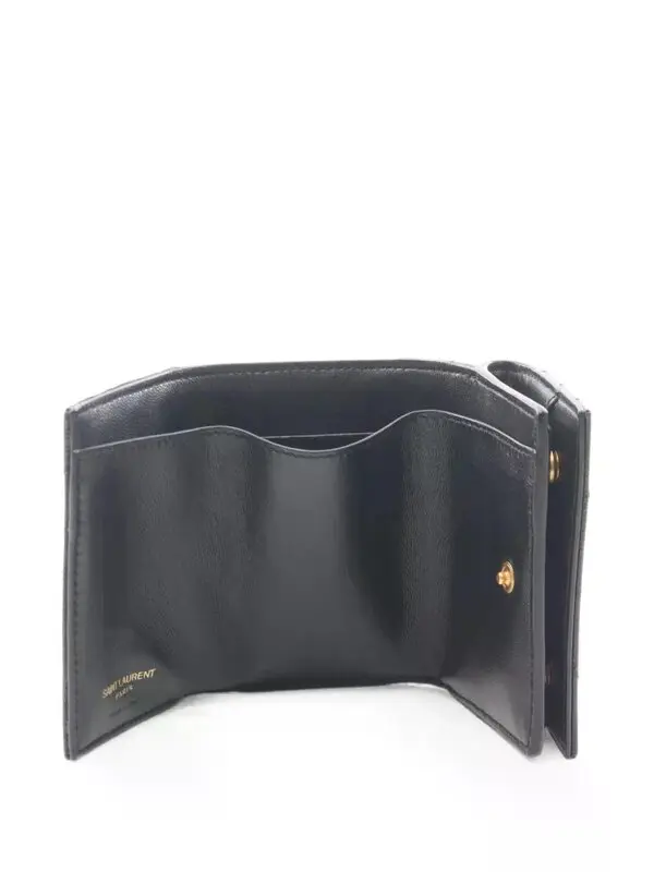 Saint Laurent 2020s Monogram Origami Trifold Wallet - Black