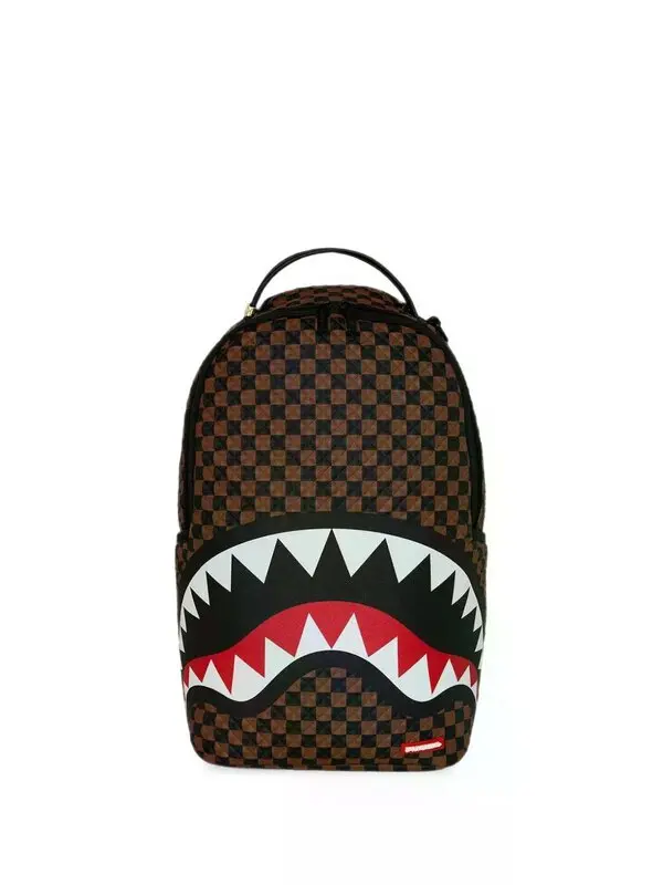 SPRAYGROUND Sharks In Paris Checkered Backpack - Brown