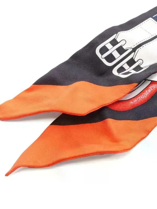 Hermès 2010s Jumping Twilly Ribbon Scarf - Black