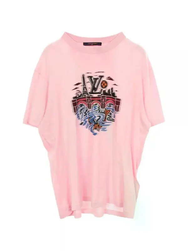 LOUIS VUITTON 2010s Intarsia Graphic T-shirt - Pink