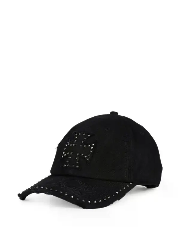ALICE HOLLYWOOD Stud-embellished Distressed Cap