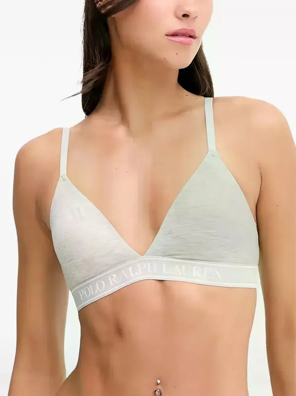 Polo Ralph Lauren Logo-underband Triangle Bra - Grey