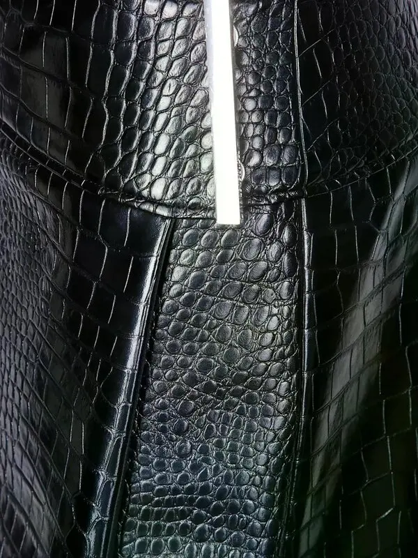 Sportmax Crocodile-effect A-line Midi Skirt
