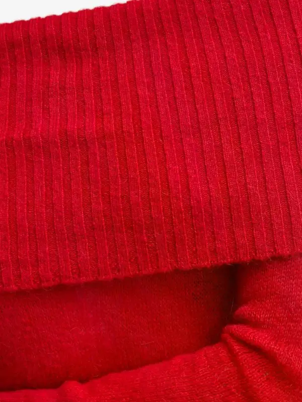 Sisley Off-shoulder Ribbed-knit Sweater