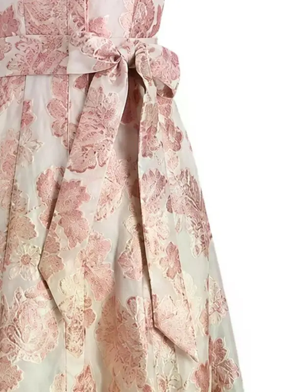 Alice + Olivia Henrietta Floral-jacquard Puff-sleeve Maxi Dress - Pink