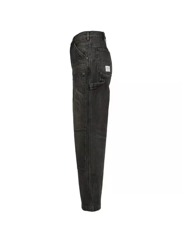 DAIRIKU Washed Double-knee Jeans