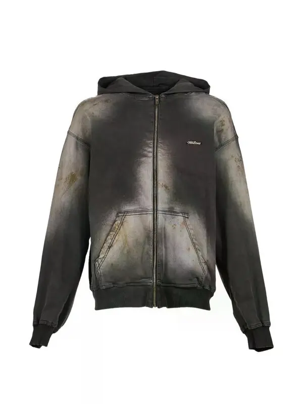 We11Done Dirty-wash Zip-up Hoodie