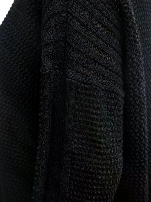 Sisley Open-knit Ribbed-trim Sweater