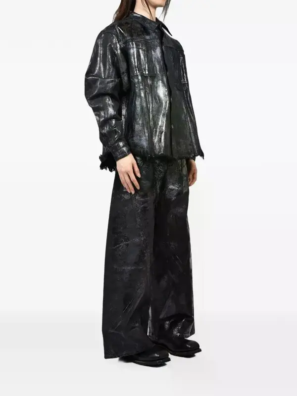 LATUI ATELIER Faded-effect Raw-cut Shirt