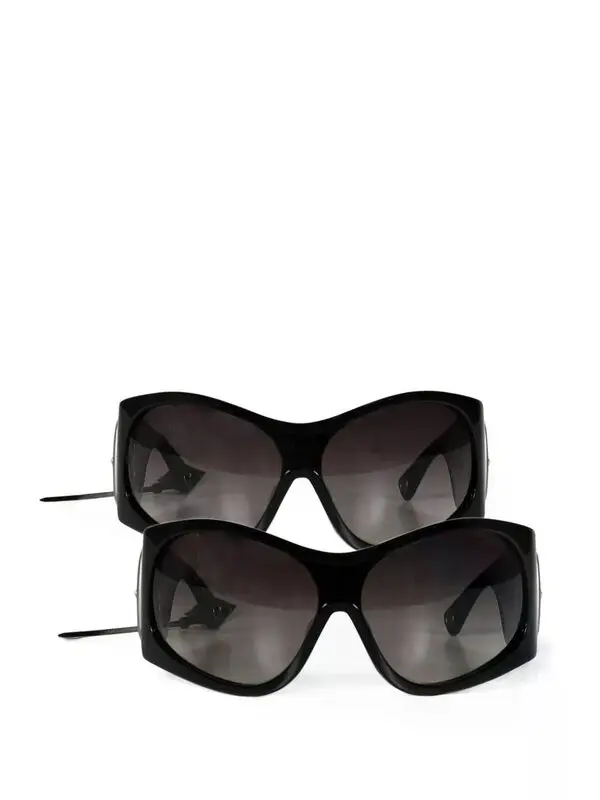 JADED LONDON Alva Buckle-detail Geometric-frame Sunglasses - Black