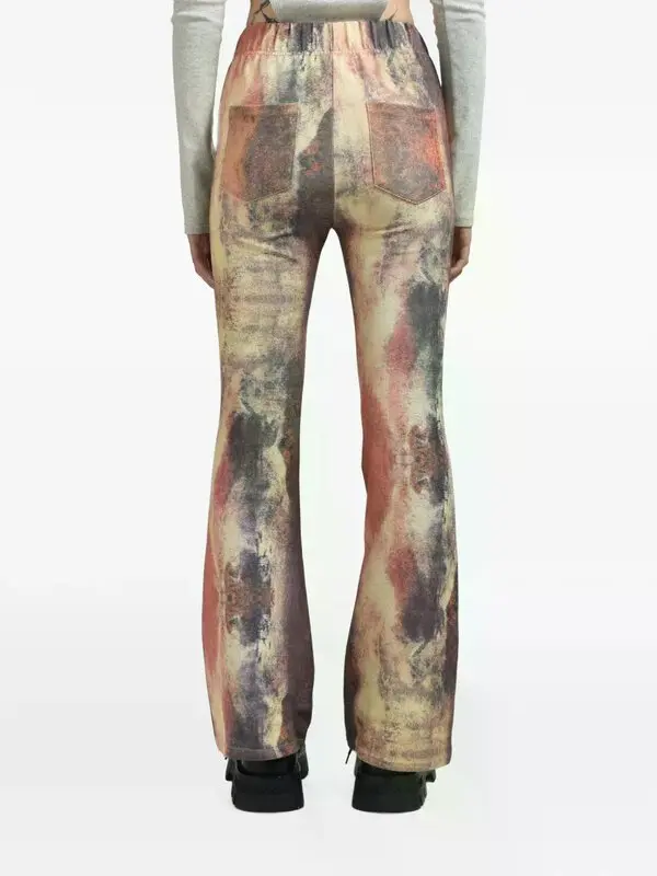 VIVAMUS Earth Tie-dye Flared Trousers