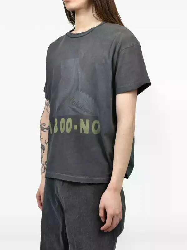 NO BISHOP NO KING 1-800-no Graphic-print Washed T-shirt