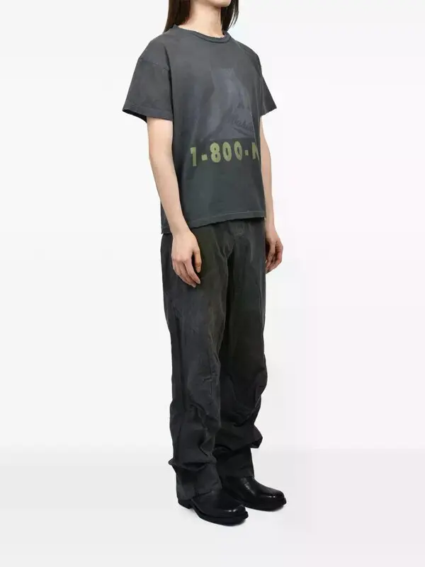NO BISHOP NO KING 1-800-no Graphic-print Washed T-shirt