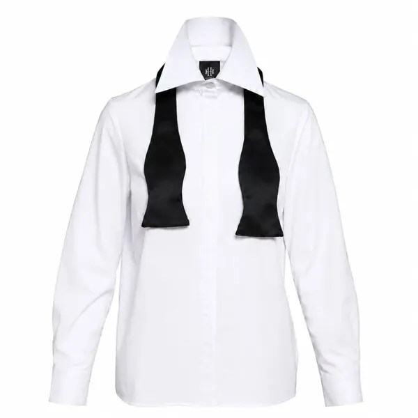 HEDARE Carlott Open Bow-tie Shirt - White