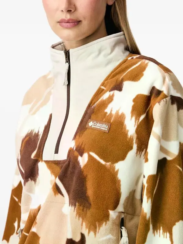 Columbia Sequoia Grove Ii Abstract-print Fleece Sweatshirt - Neutrals