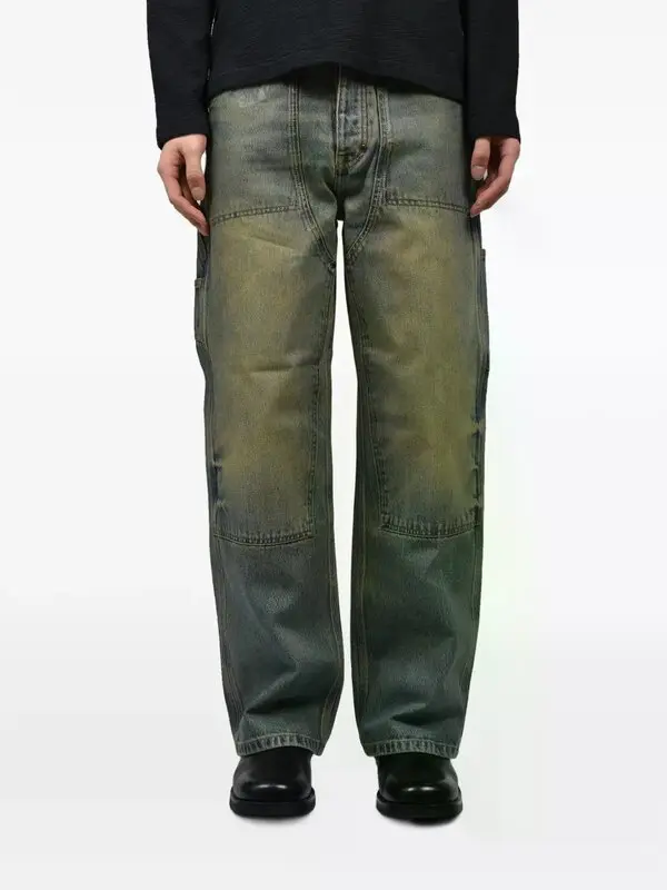 NO MAINTENANCE Mud-wash Double-knee Jeans