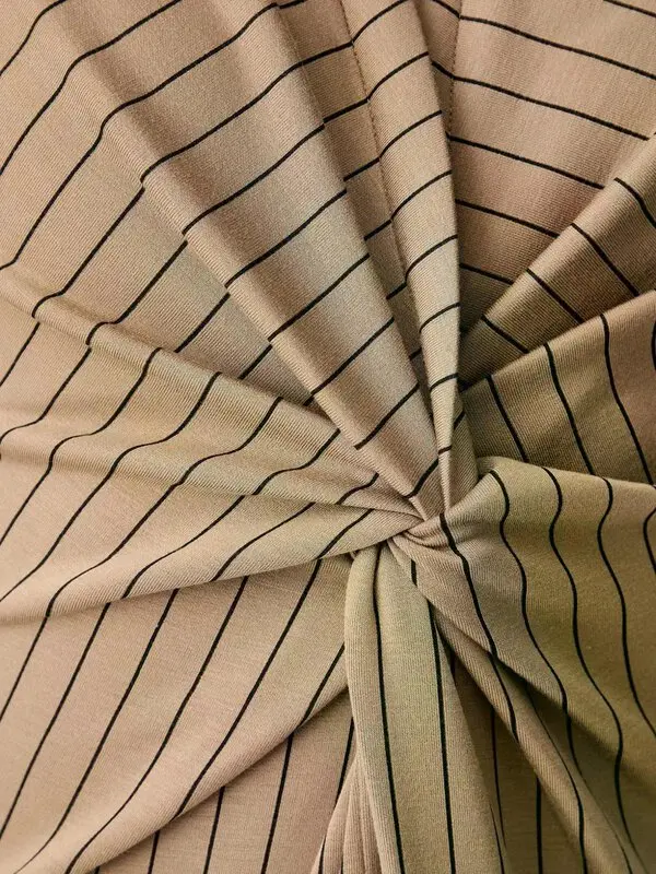 Dkny Pinstripe Twist-detail Mini Dress