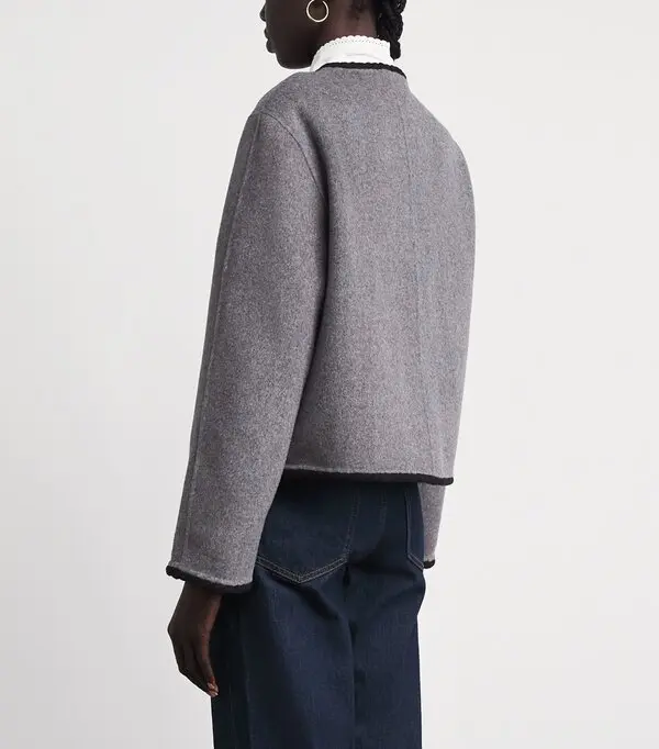 Maje Wool-blend Double-face Cropped Jacket