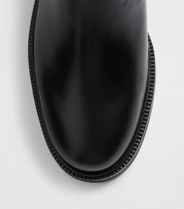 Maje Leather Embellished Knee Boots