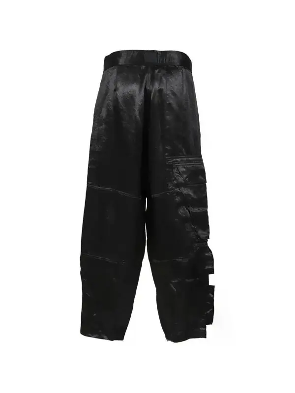 DAIRIKU High-waist Satin Cargo Trousers