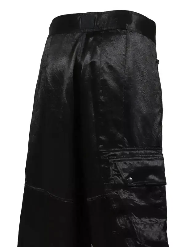 DAIRIKU High-waist Satin Cargo Trousers