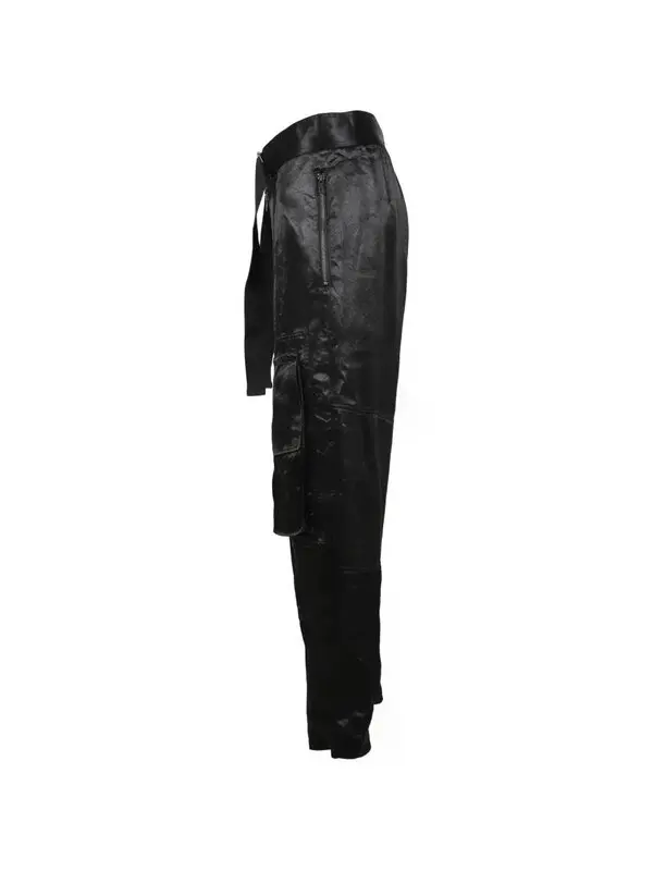 DAIRIKU High-waist Satin Cargo Trousers