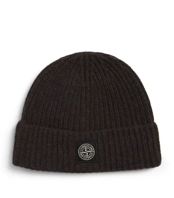 Stone Island Virgin Wool Logo Beanie