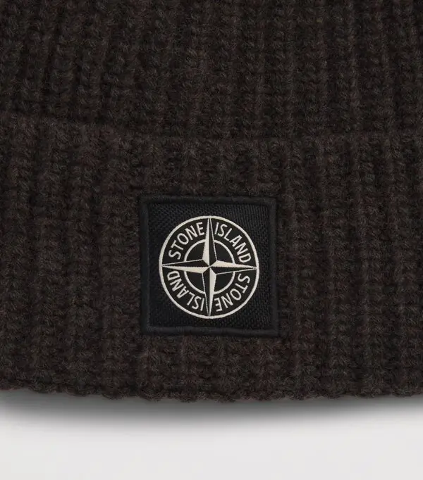 Stone Island Virgin Wool Logo Beanie