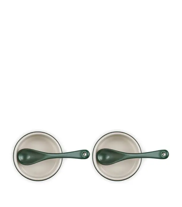 LE CREUSET Stoneware Serenity Condiment Pots With Spoons
