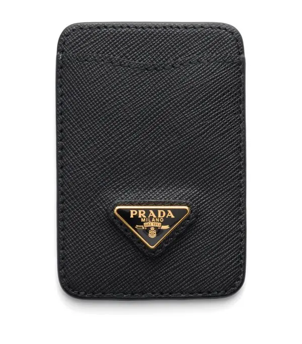 Prada Saffiano Leather Card Holder - Black