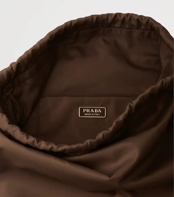 Prada Re-nylon Drawstring Pouch - Brown