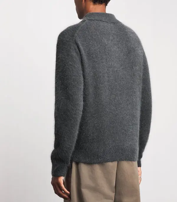 SYSTEM Wool Long-sleeve Polo Shirt