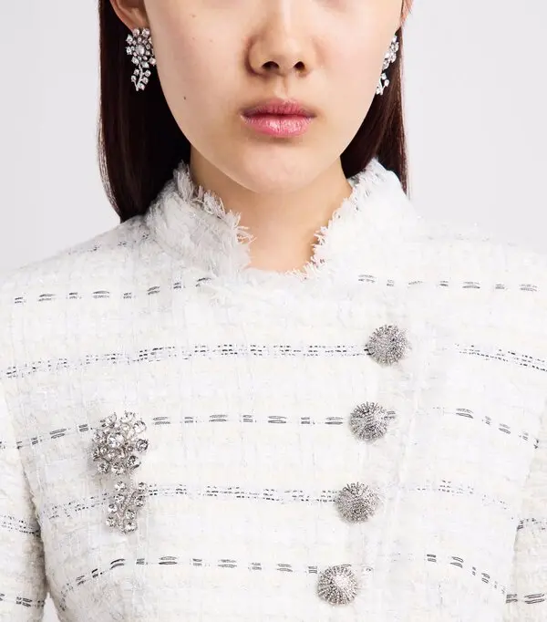 SELF-PORTRAIT Crystal-embellished Floral Drop Earrings