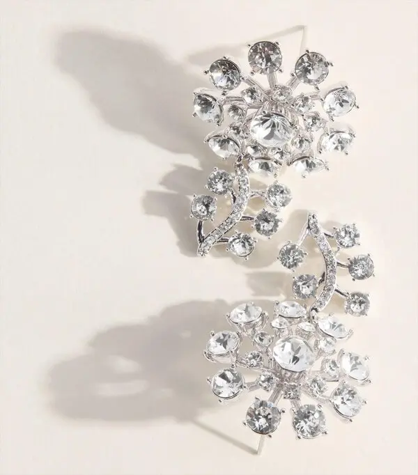 SELF-PORTRAIT Crystal-embellished Floral Drop Earrings