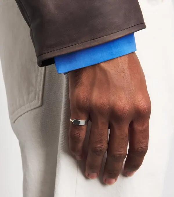 FYR Sterling And Yellow Gold Slim Plate Ring