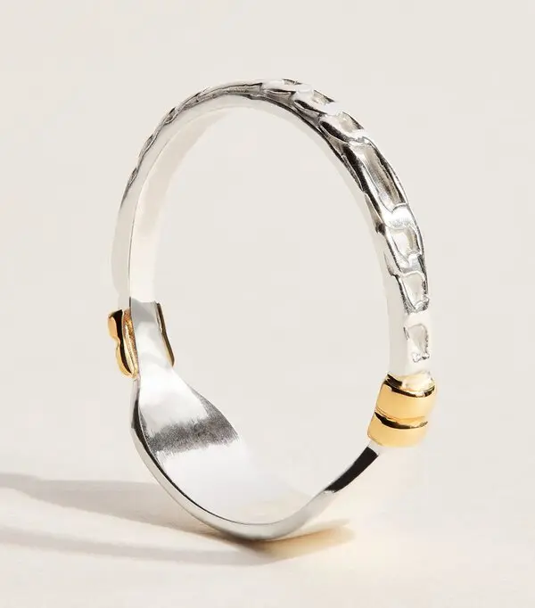 FYR Sterling And Yellow Gold Slim Plate Ring
