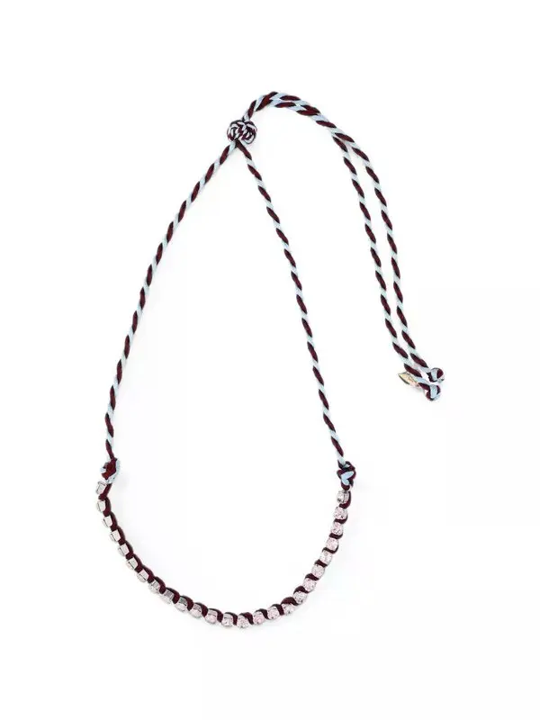 FORTE_FORTE Braided Crystal-embellished Necklace - Red