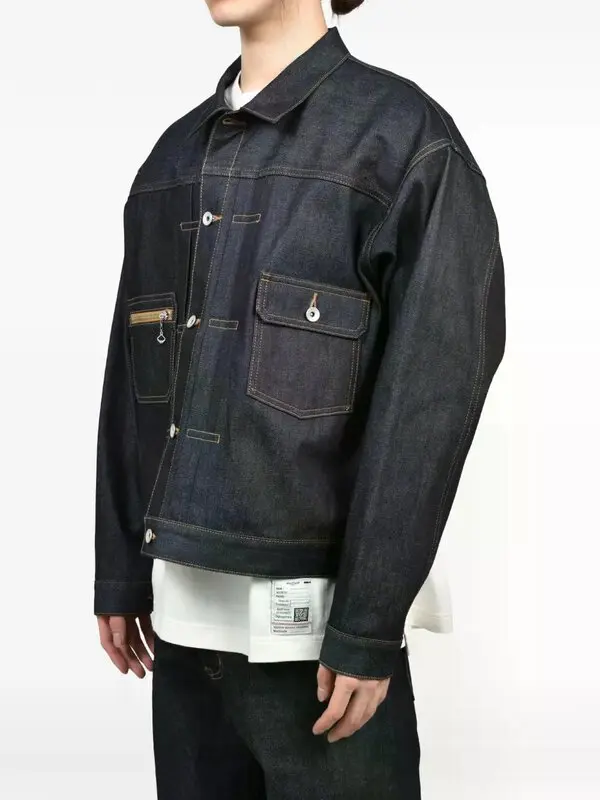 DAIRIKU Rigid Boxy-silhouette Denim Jacket
