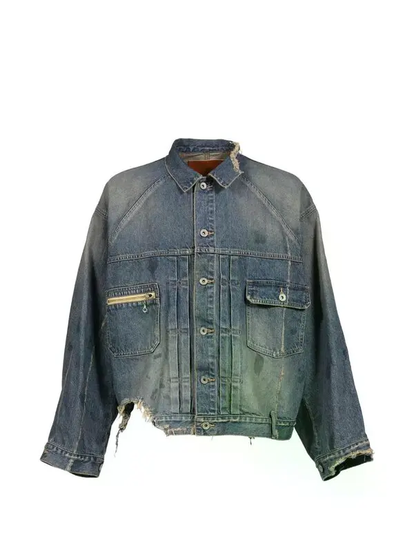 DAIRIKU 80year Distressed-effect Denim Jacket