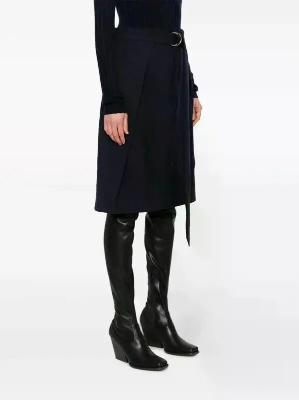 AMI Paris D-ring Buckle Midi Skirt