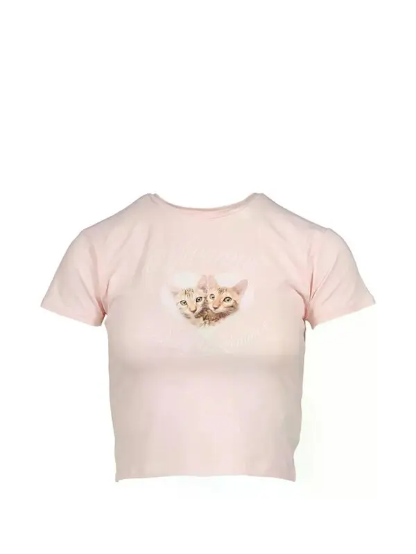 VIVAMUS Graphic-print Cropped T-shirt