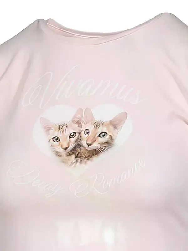VIVAMUS Graphic-print Cropped T-shirt