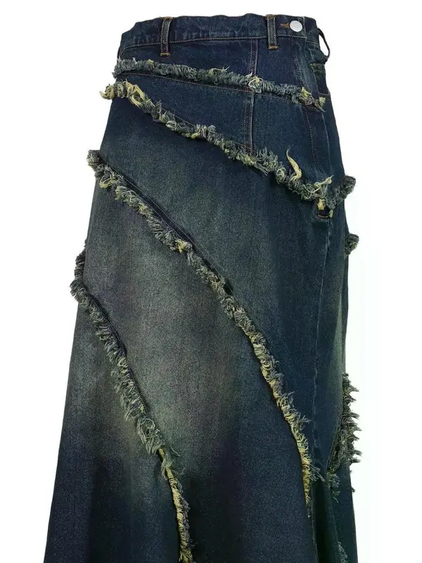 VIVAMUS Long Frayed Tiered Skirt