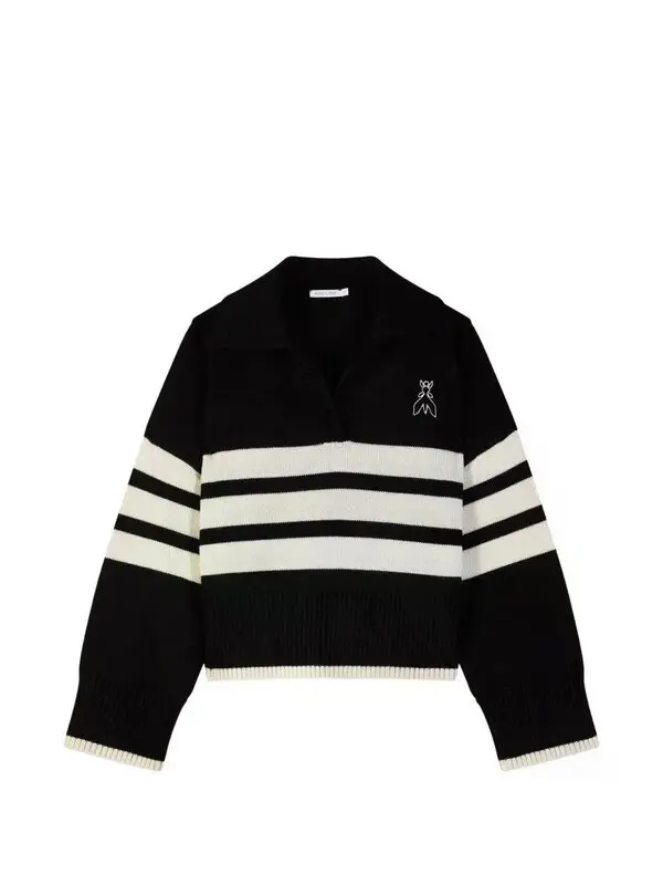 Patrizia Pepe Striped Polo-collar Sweater