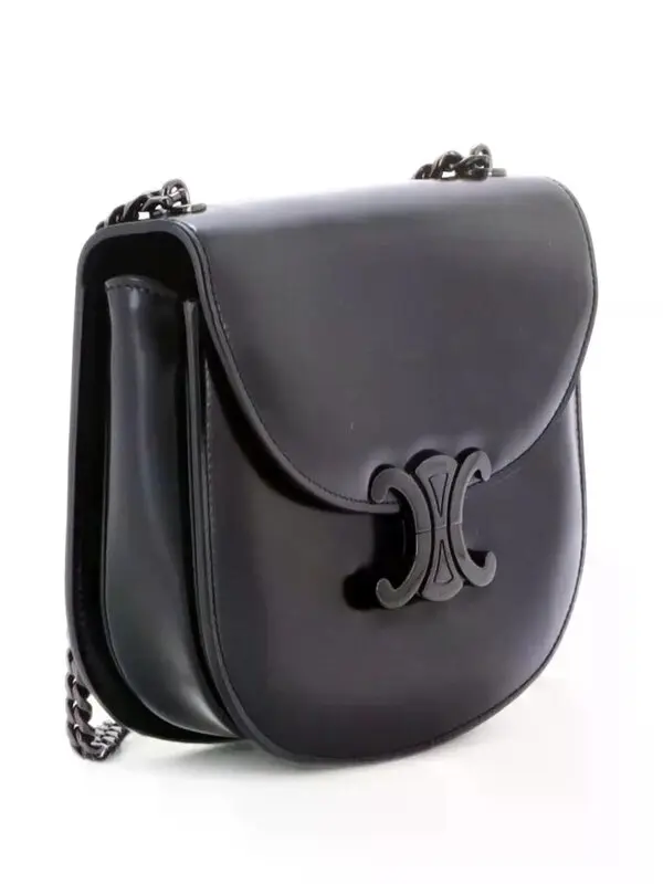Celine Triomphe Besace Clea Chain Flap Leather Shoulder Bag